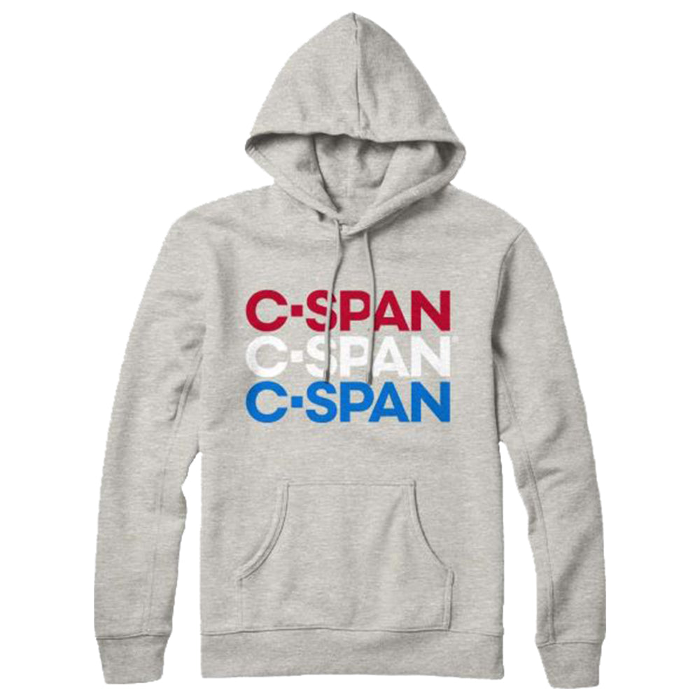 C-SPAN Stacked Logo Gray Hoodie – C-SPAN Shop